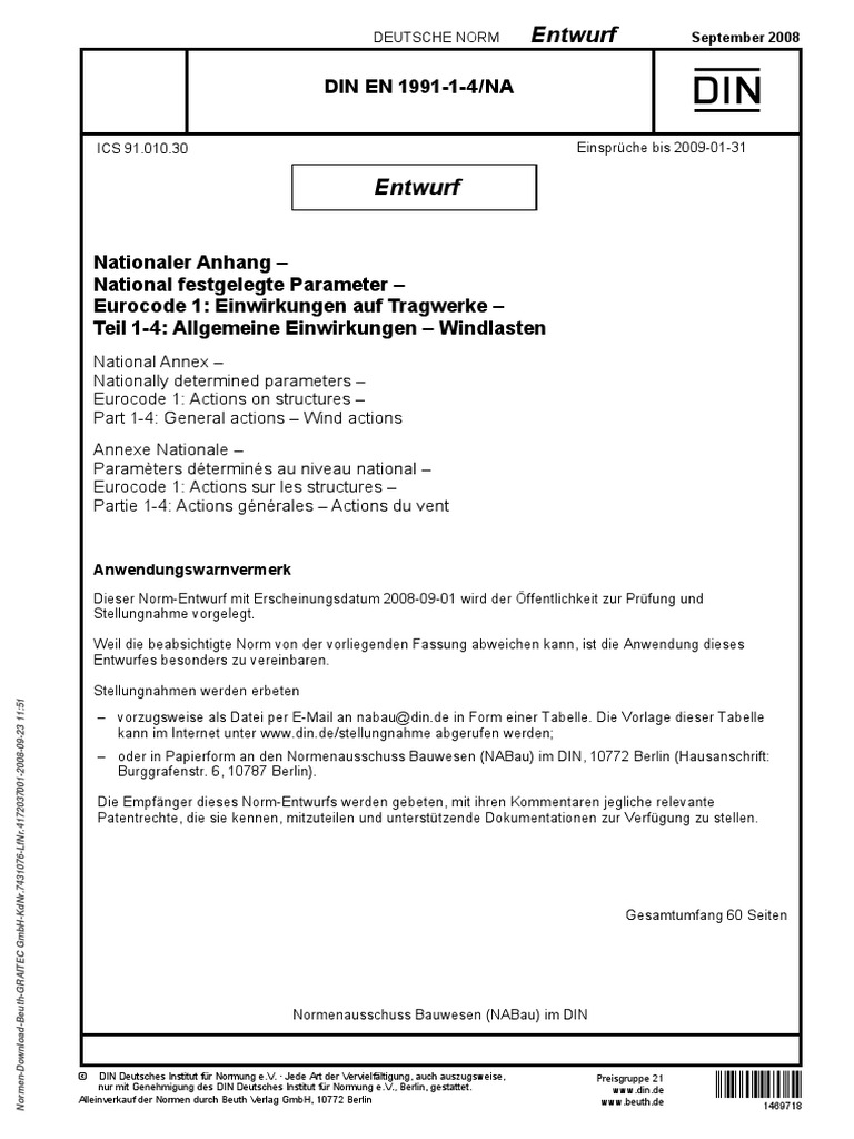 EN 1991-1-4 AN DIN (Wind) | PDF