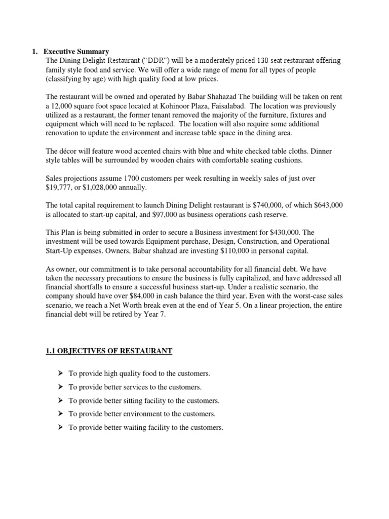 Executive Summary | PDF | Point Of Sale | Restaurants