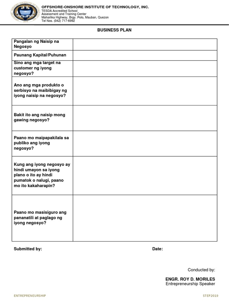 Business Plan Template | PDF