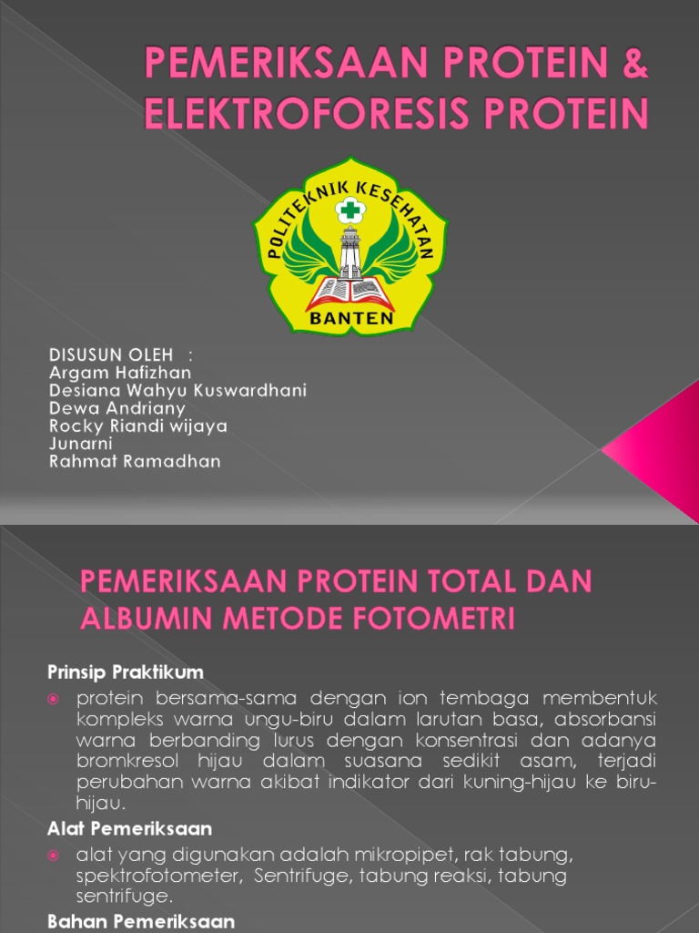Pemeriksaan Protein & Elektroforesis Protein | PDF