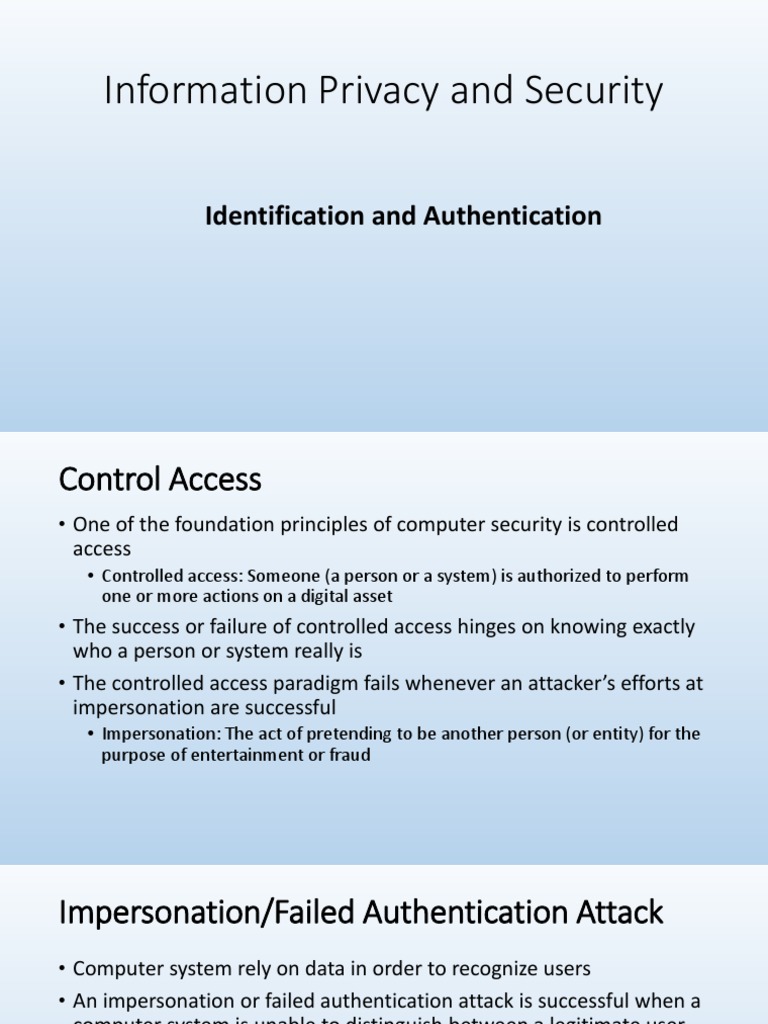 Identification and Authentication | PDF | Password | Authentication