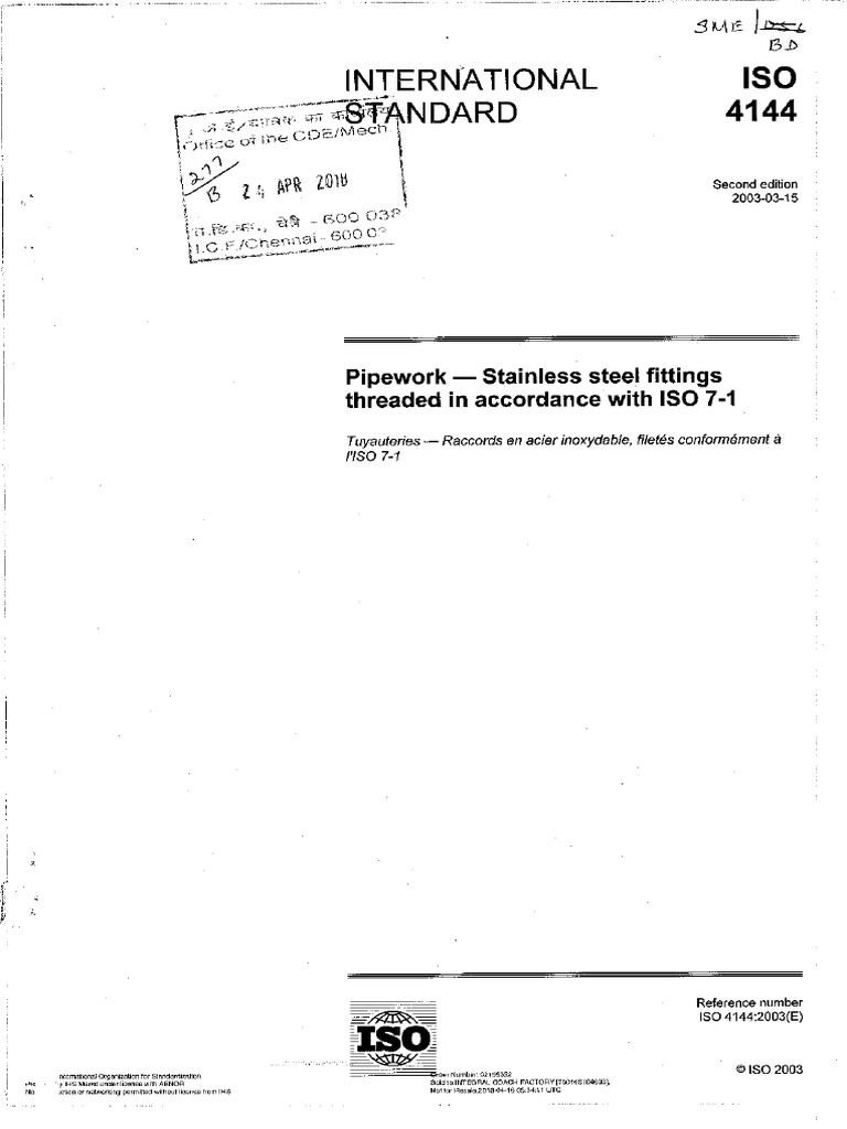 Iso 4144 | PDF