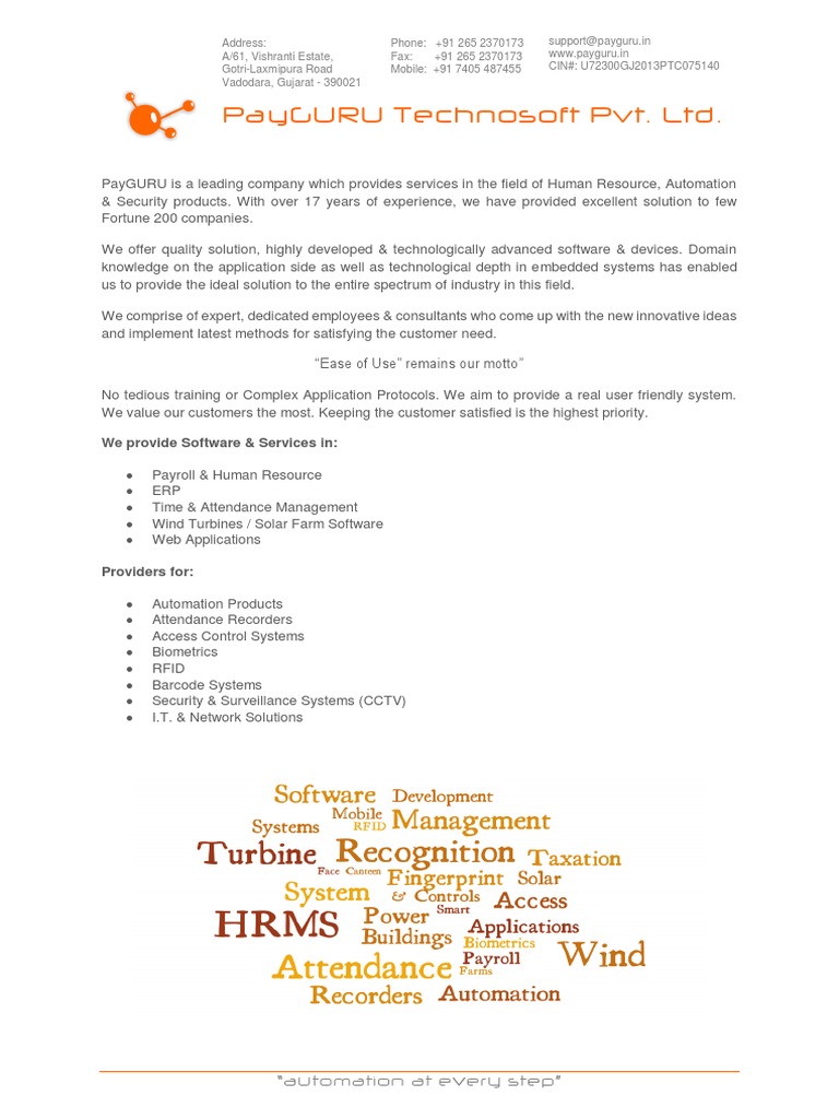 PayGURU Technosoft Overview | PDF | Operating System | Application Software