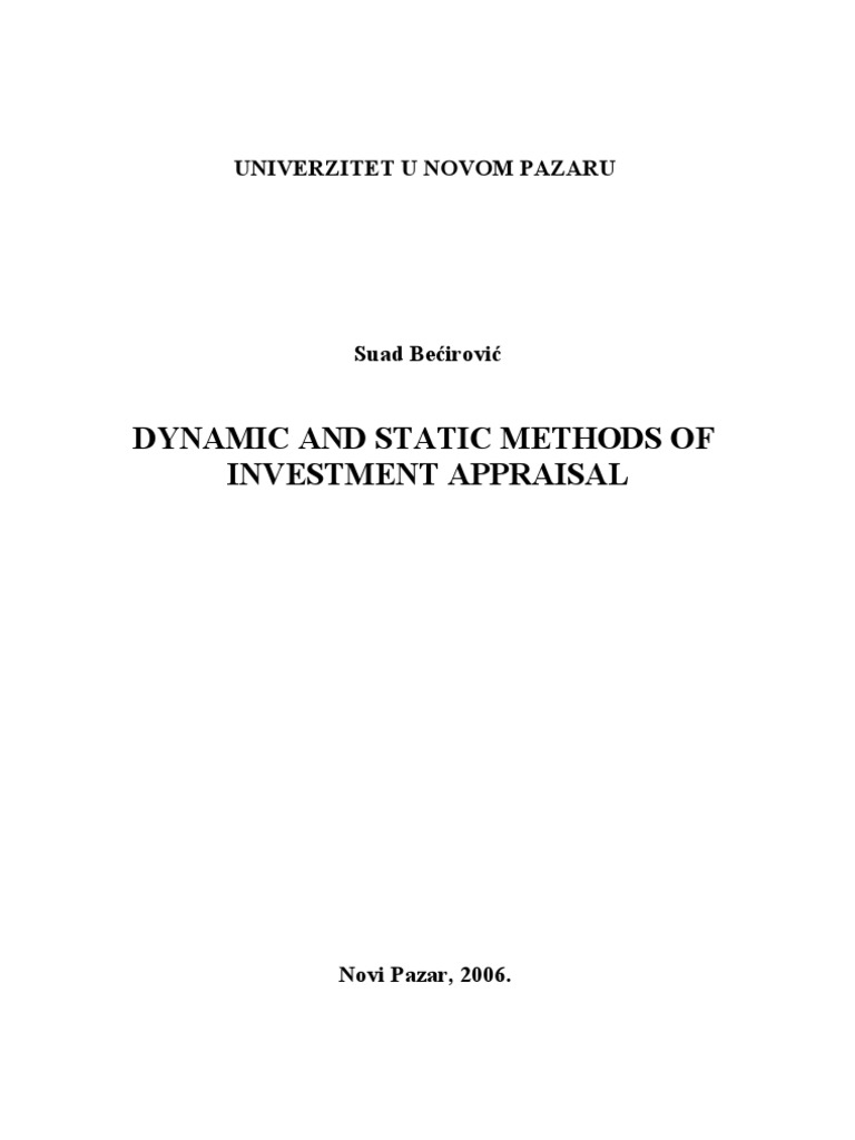 Investment Appraisal Methods Explained | PDF | Net Present Value ...