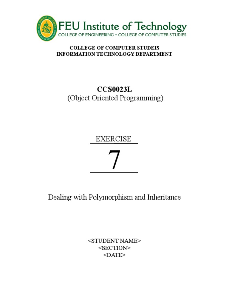 Lab - Exp - 7 (Dealing With Polymorphism and Inheritance) | Download ... Lab - Exp - 7 (Dealing With Polymorphism and Inheritance) | Download ...