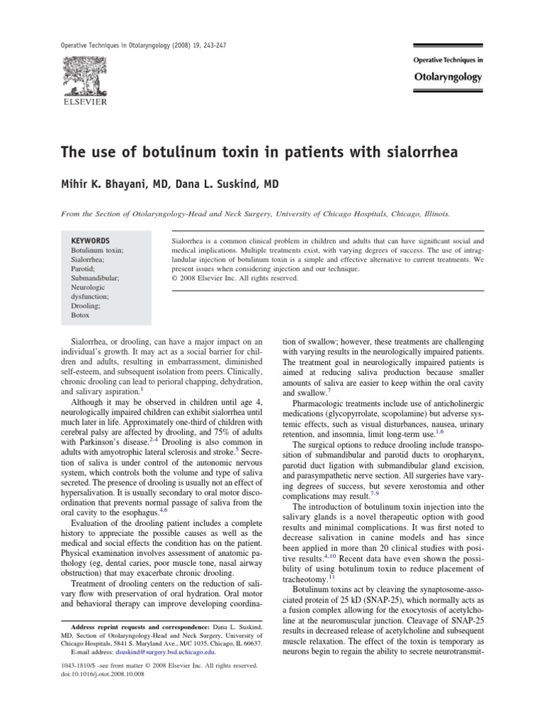 Sialoree Botox | PDF | Botulinum Toxin | Acetylcholine