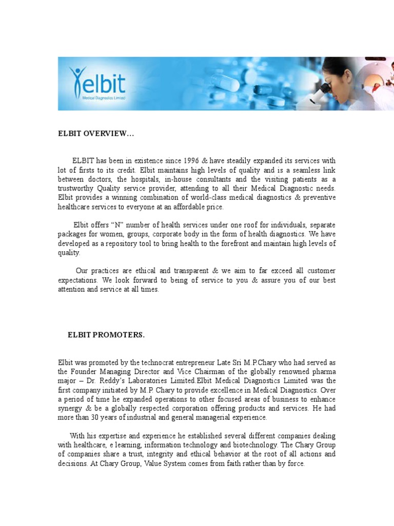 Elbit Overview | PDF | Radiology | Health Care