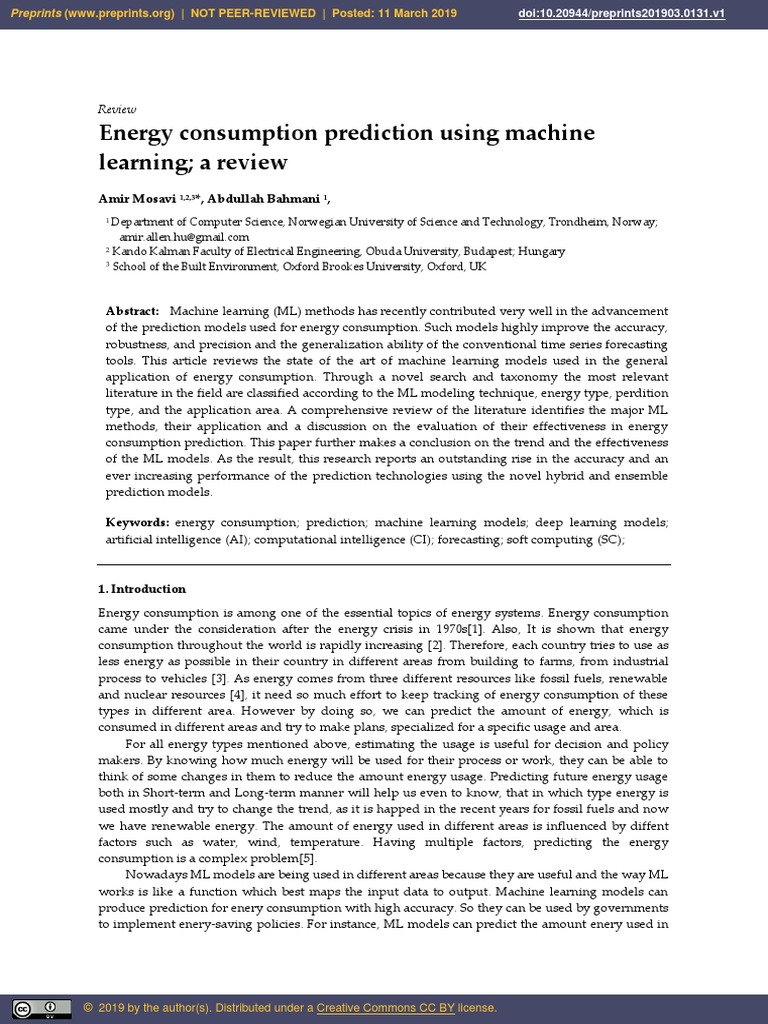 Energy Consumption Prediction Using Machine Learning | PDF | Machine ...