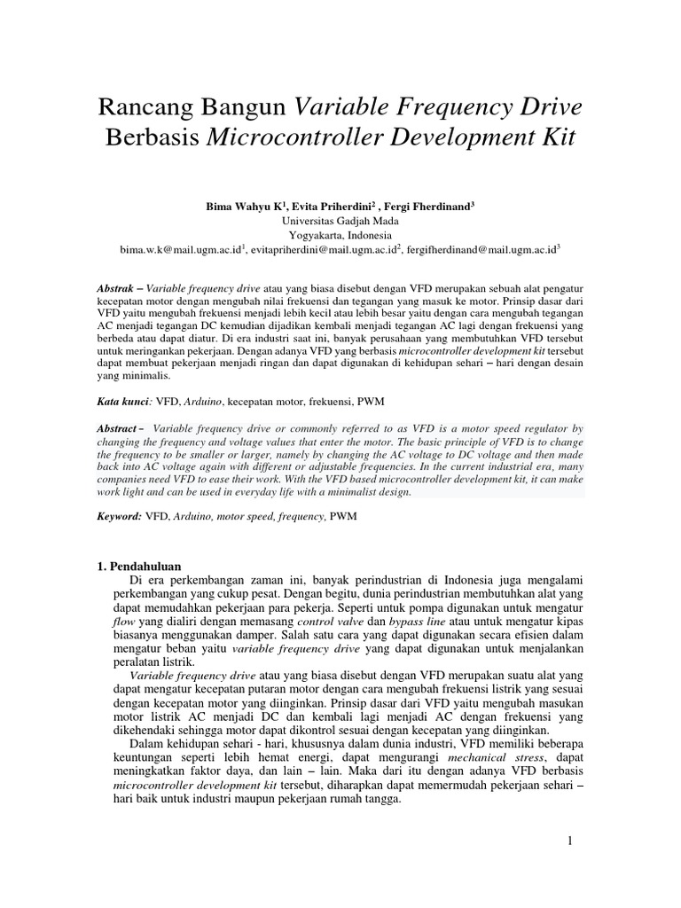 Rancang Bangun Variable Frequency Drive Berbasis Microcontroller ... Rancang Bangun Variable Frequency Drive Berbasis Microcontroller ...