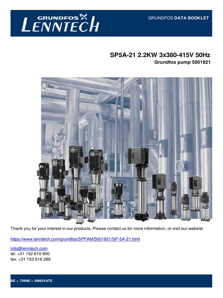 Grundfos - SP 5A 21 | PDF | Pump | Electric Motor Grundfos - SP 5A 21 | PDF | Pump | Electric Motor