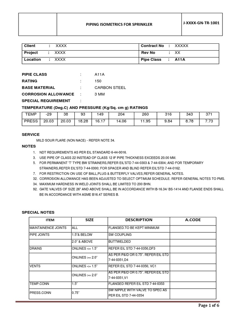 Piping Isometrics for Sprinkler J-2087-GN-TR-1001 | PDF | Home ...