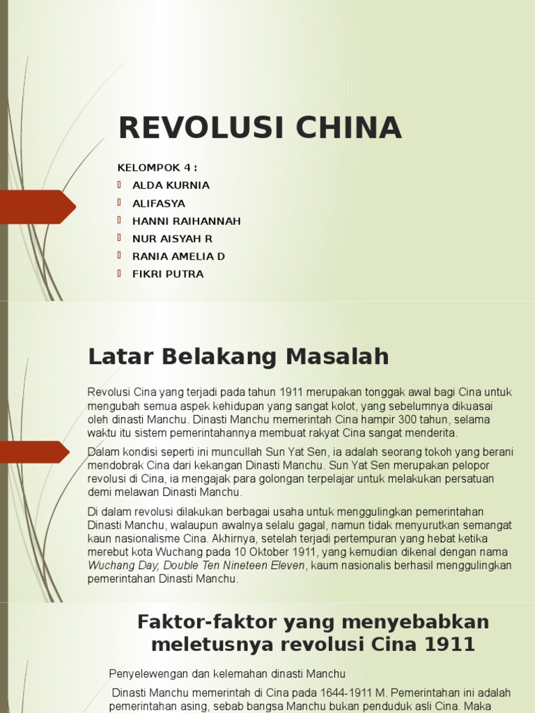 Revolusi Cina 1911: Kebangkitan Nasionalisme | PDF