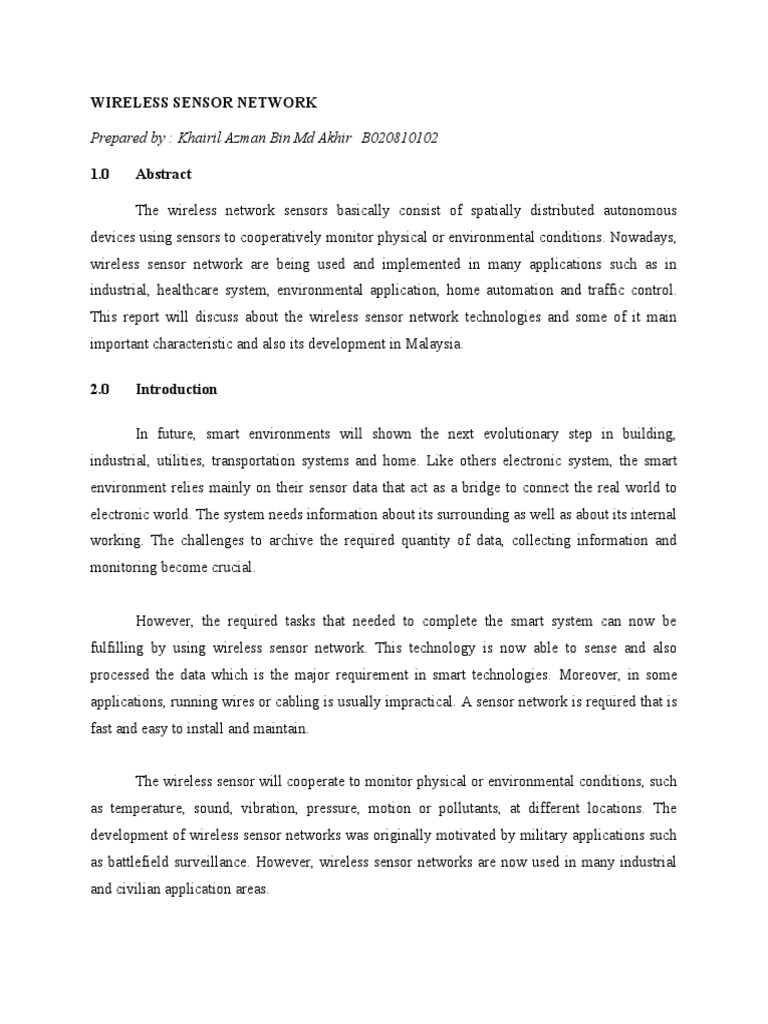 Wireless Sensor Networks | PDF | Wireless Sensor Network | Computer Network