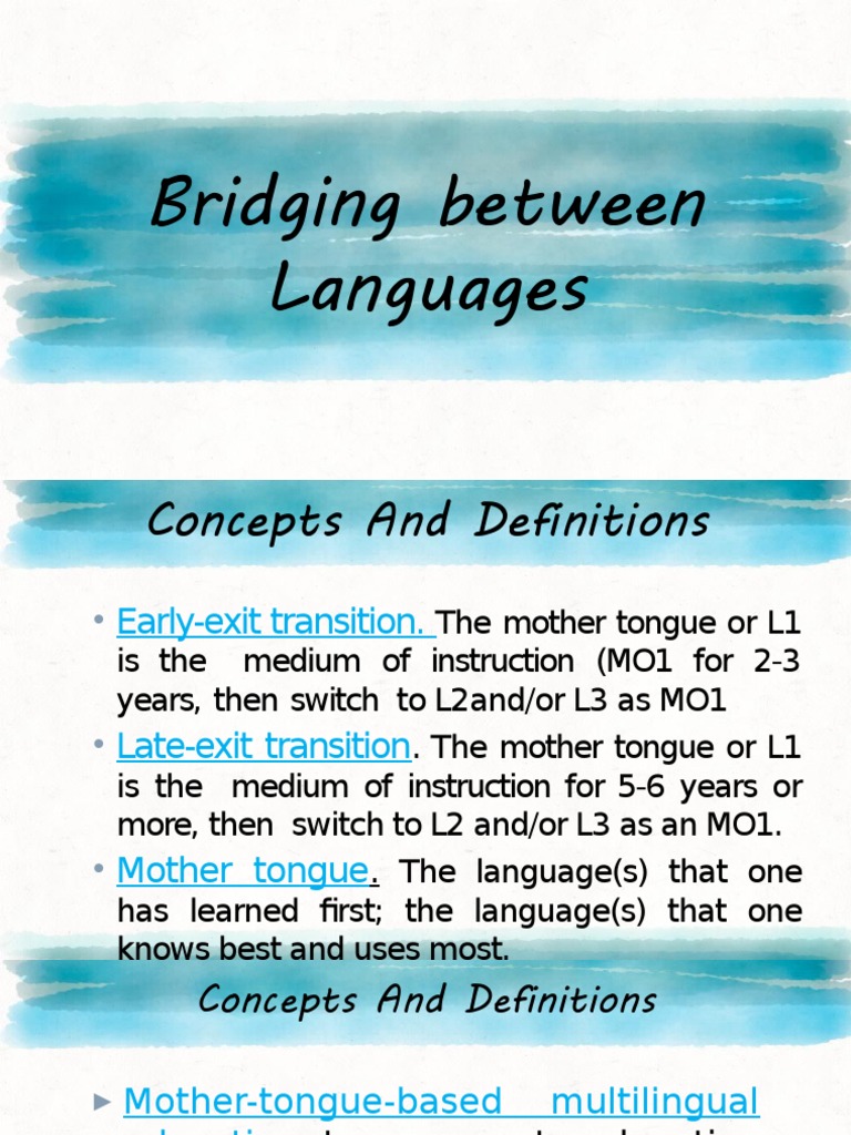 Bridging Between Languages | PDF | First Language | Second Language