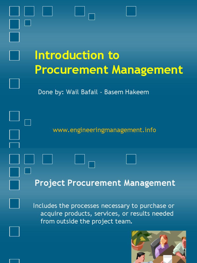 Introduction to Procurement Management | PDF | Procurement | Project ...