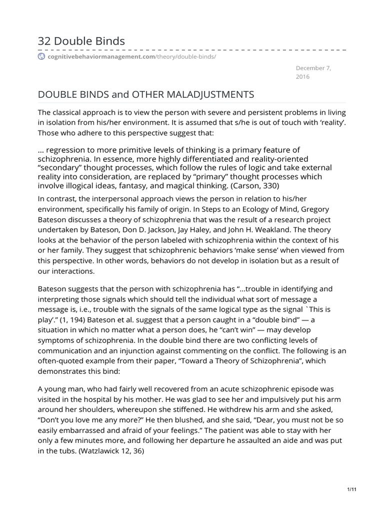 32 Double Binds PDF | PDF | Borderline Personality Disorder | Communication