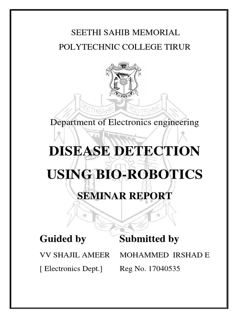 Disease Detection Using Bio Robotics | PDF | Analog To Digital ...