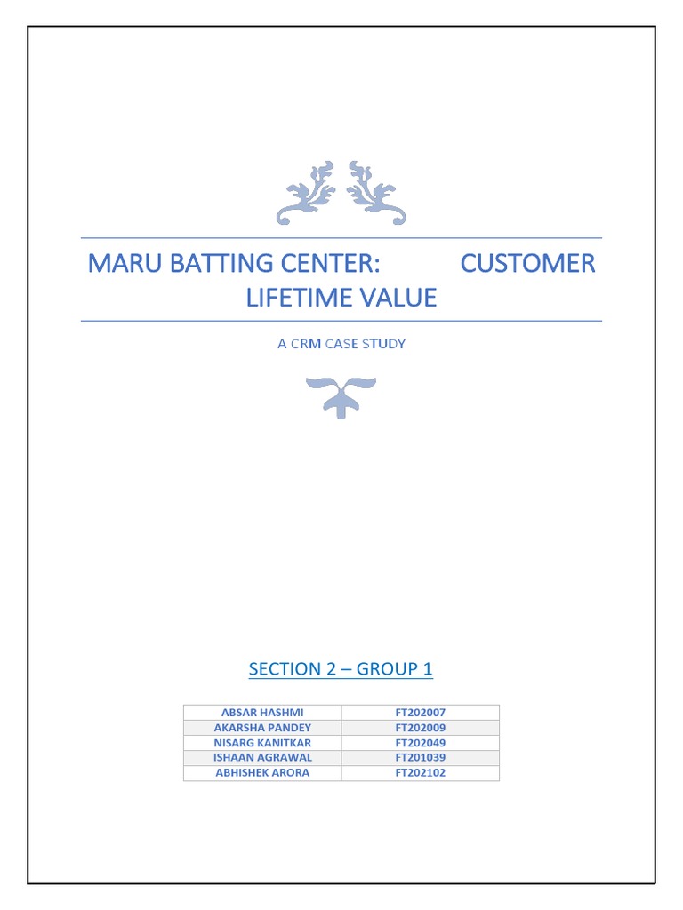 MARU BATTING CENTER CRM CASE STUDY | PDF | Net Present Value | Business ...