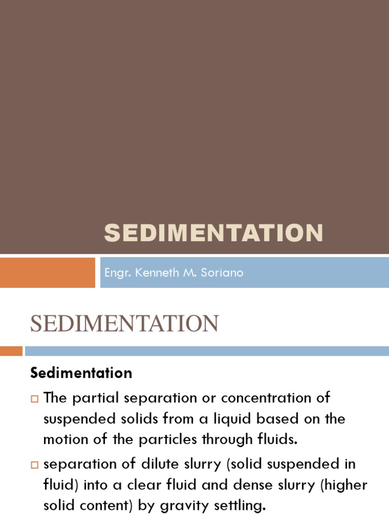 SEDIMENTATION Presentation | PDF | Materials Science | Classical Mechanics