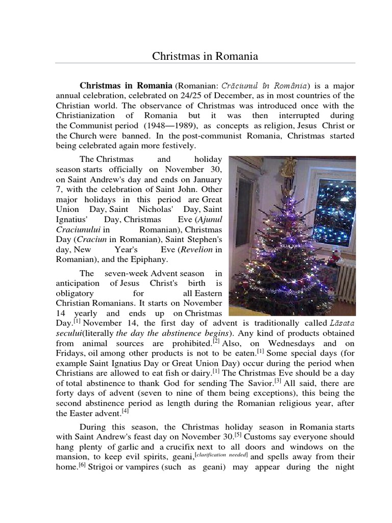 Christmas in Romania | PDF | Christmas | Religious Festival Or Holiday