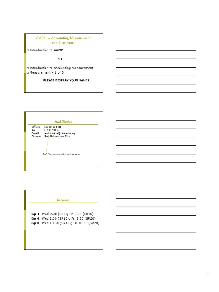 S1-Intro & Measurement - 1 | PDF | Inventory | Measurement