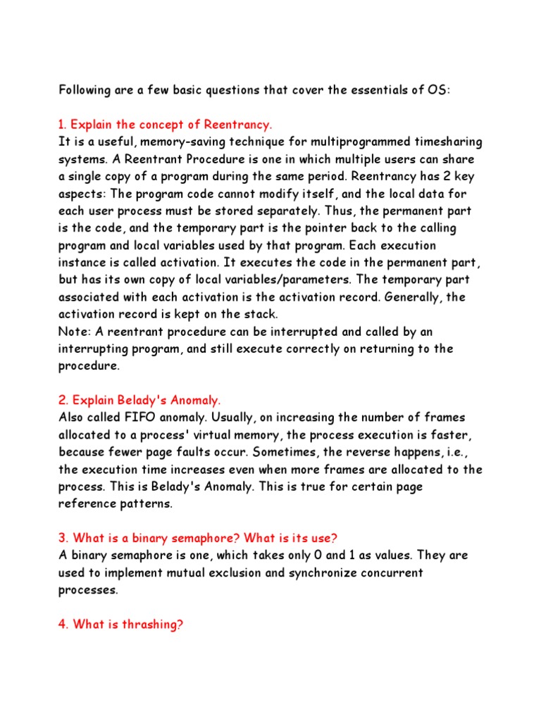 Explain The Concept of Reentrancy | PDF | Process (Computing) | Scheduling (Computing)
