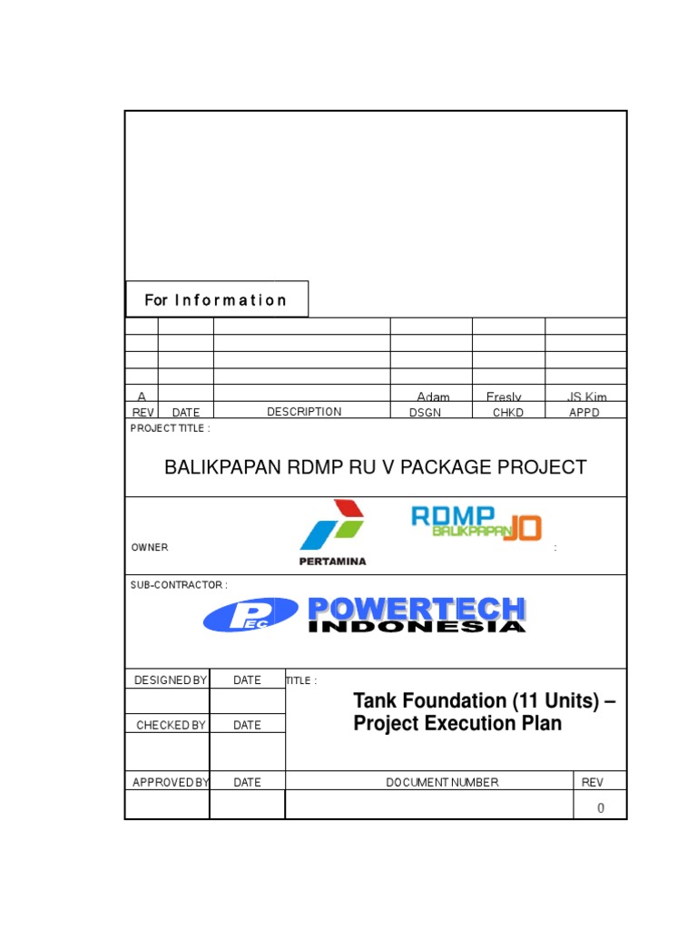 Project Execution Plan - Tank Foundation Works | PDF | Project ...