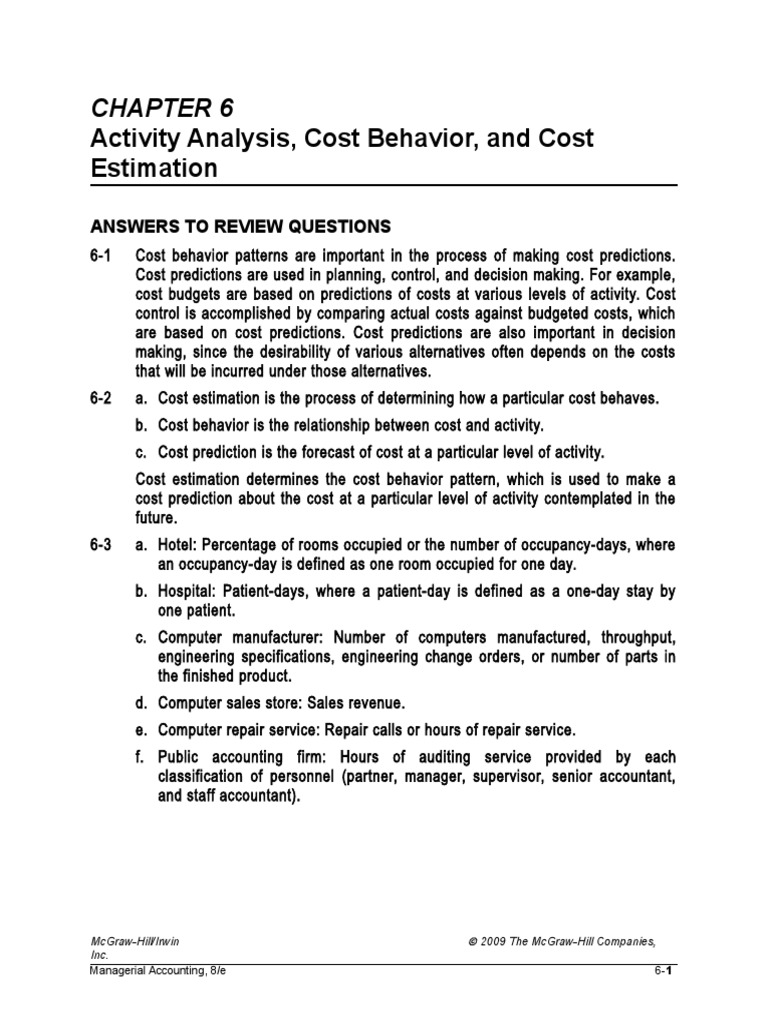 Activity Analysis, Cost Behavior | PDF | Regression Analysis | Linear Regression