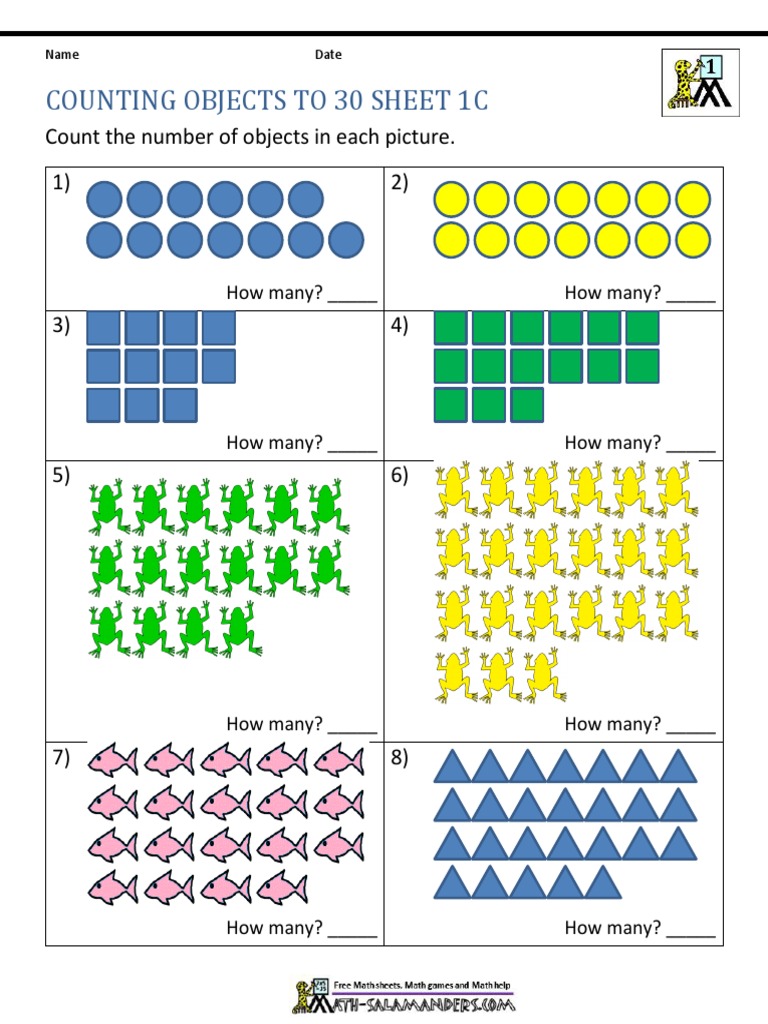 Counting Objects To 30 1c PDF | PDF