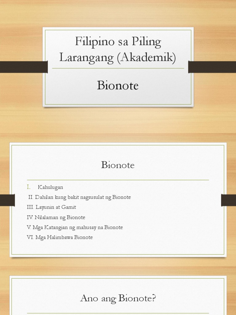 Bionote | PDF