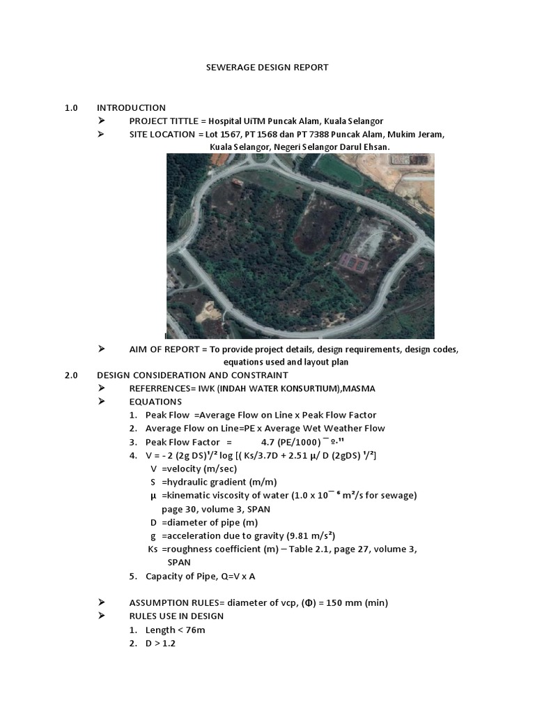 Sewerage Design Report | PDF | Sanitary Sewer | Fluid Mechanics