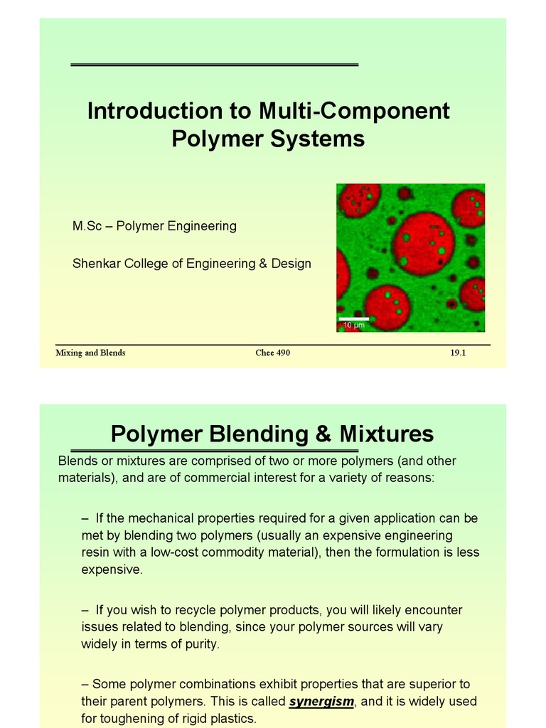 Introduction To Multi-Component Polymer Systems: M.SC - Polymer ...