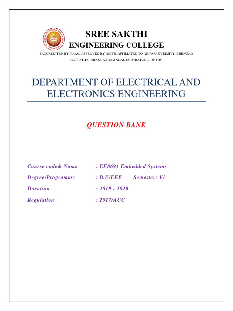 EE8691 Embedded Systems QBank | PDF | Embedded System | Scheduling (Computing)
