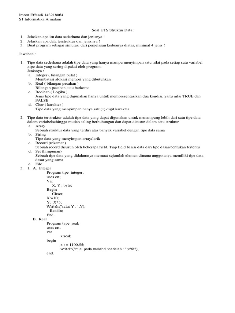 Soal UTS Struktur Data | PDF