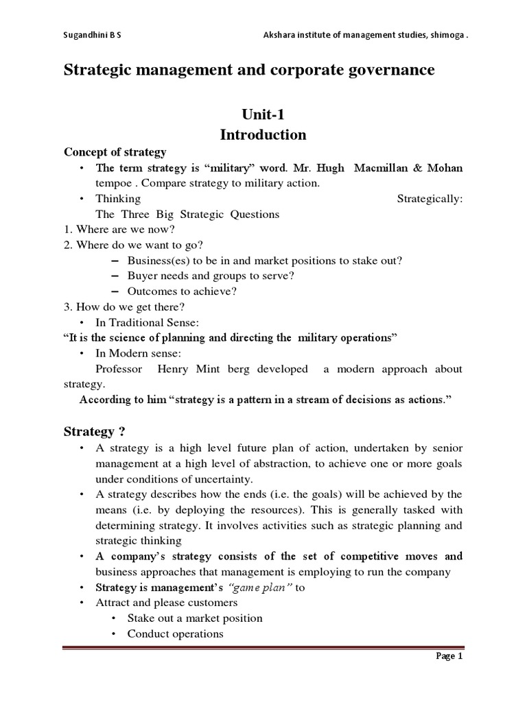 SMCG Notes-1 | PDF | Strategic Management | Goal