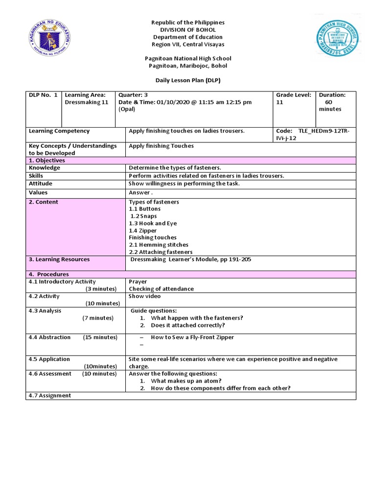 3rd DLP Dressmaking Trousers | PDF | Trousers | Teachers