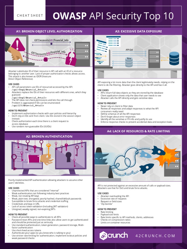 Owasp Api Security Top 10 Cheat Sheet Us Letter Pdf Application