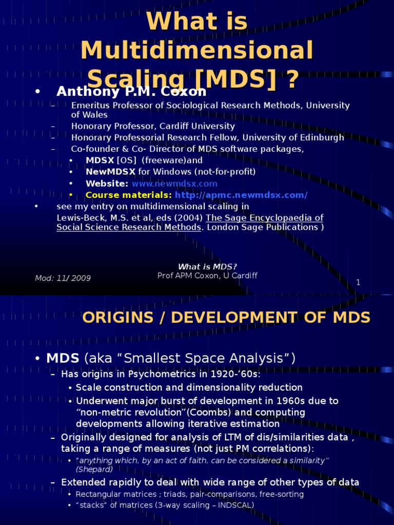 Understanding Multidimensional Scaling (MDS) | PDF | Level Of ...