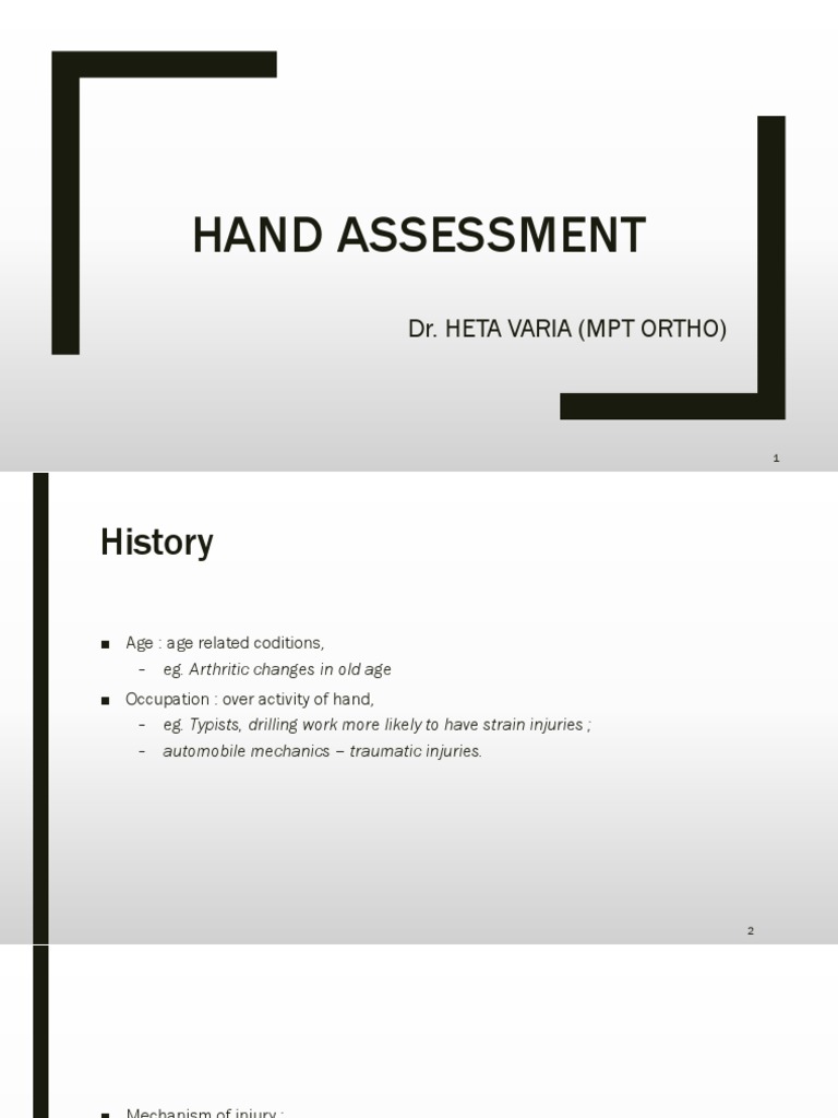 Hand Assessment - 3rd Yr | PDF | Thumb | Hand