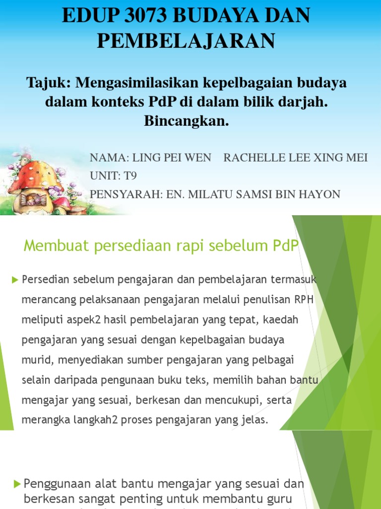 EDUP 3073 BUDAYA DAN PEMBELAJARAN Asimilasikan Kepelbagaian | PDF