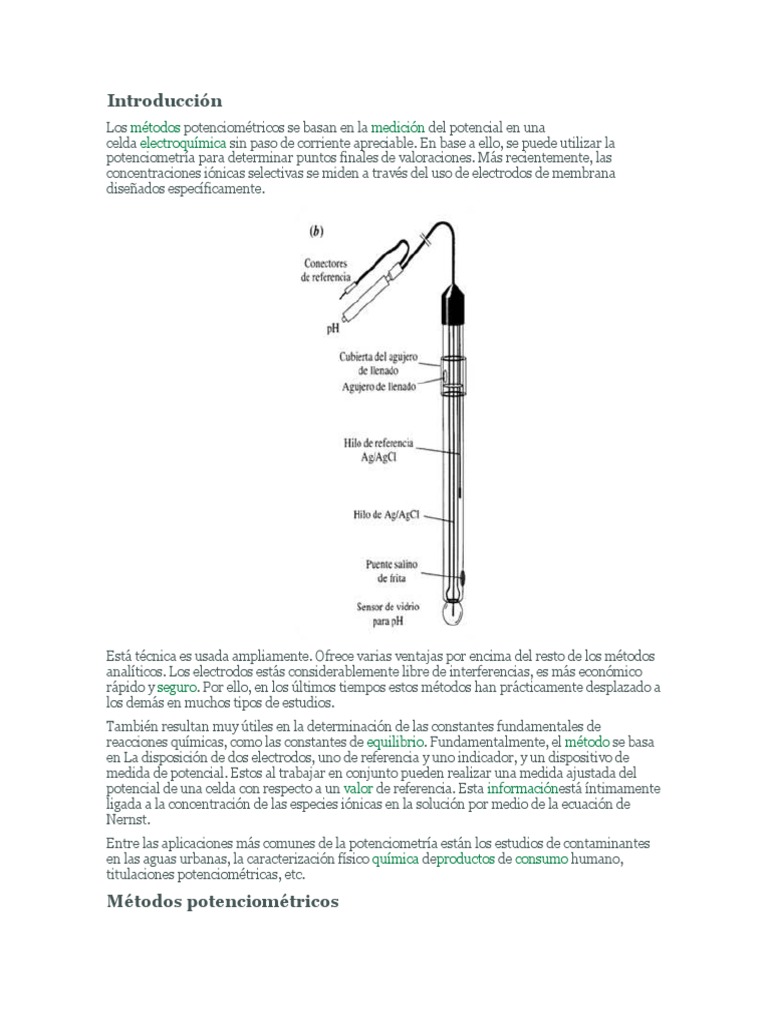 Metodos Potenciometricos | PDF | Ph | Concentración