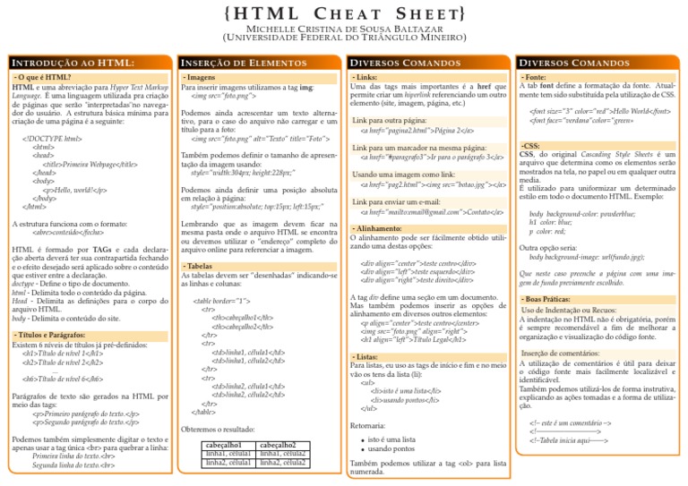 Html Cheat Sheet Italiano Pdf , HTML Cheat Sheet zum Downloaden [PDF zu ...