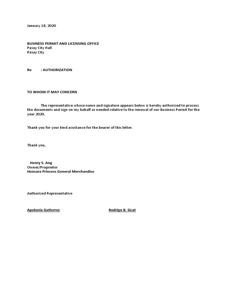 Henry Ang Autho Letter Bplo | PDF