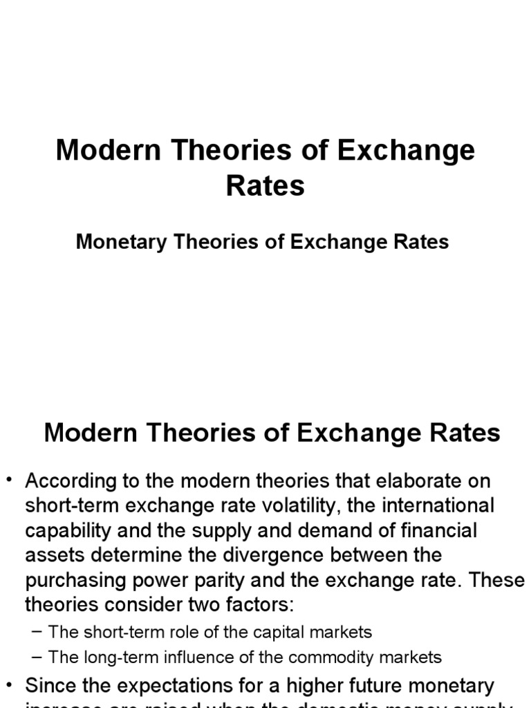 Monetary Theories of Exchange Rates | PDF | Exchange Rate | Interest