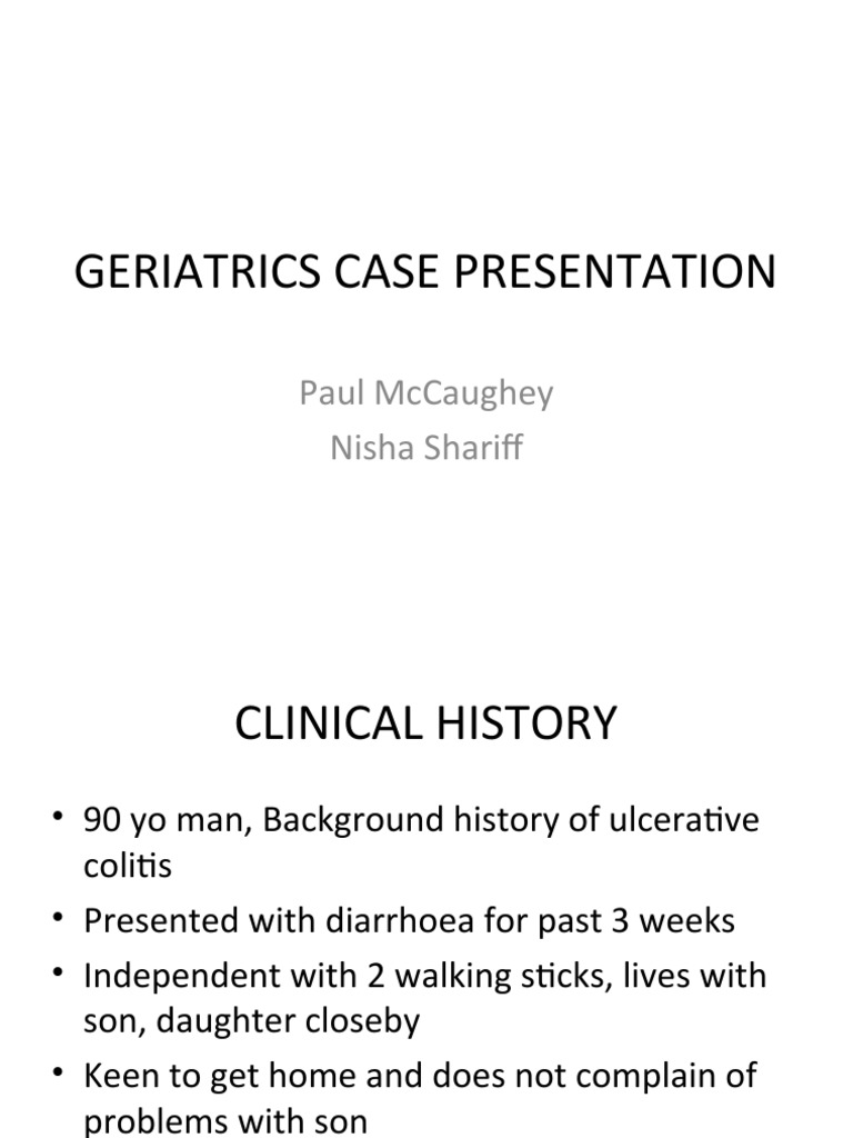 Geriatrics Case Presentation | PDF | Self-Improvement | Lifestyle