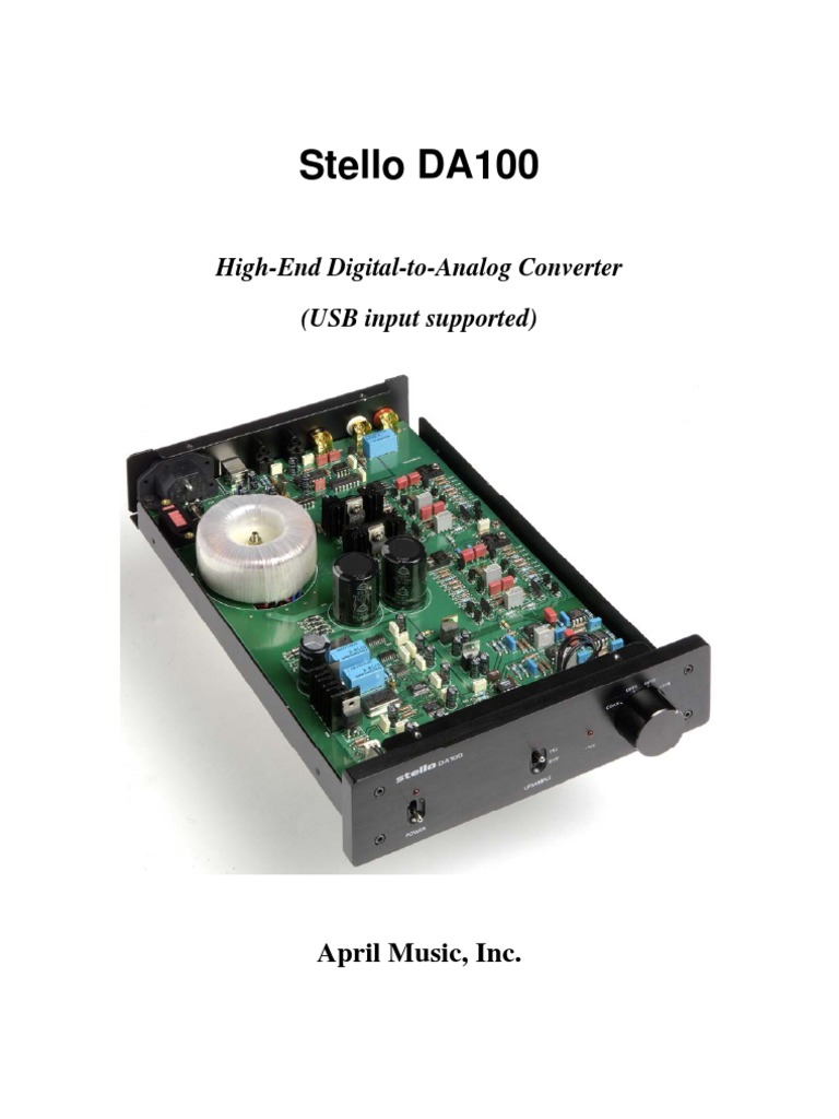 DA100 Manual Eng-1 | Digital To Analog Converter | Digital Audio