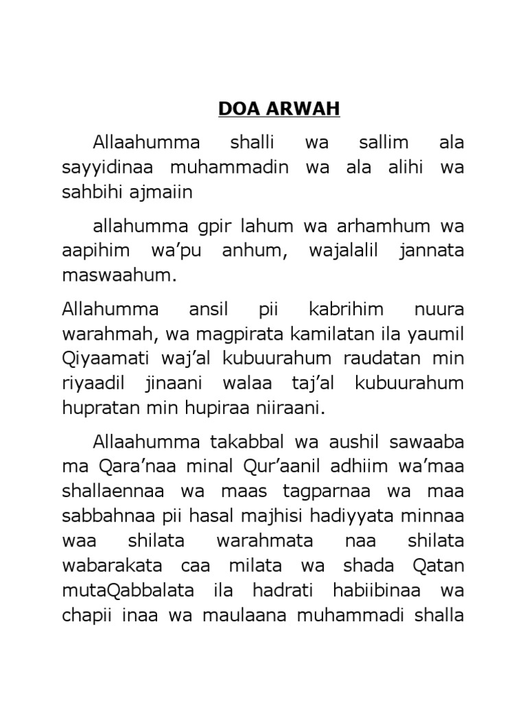 Doa Arwah | PDF