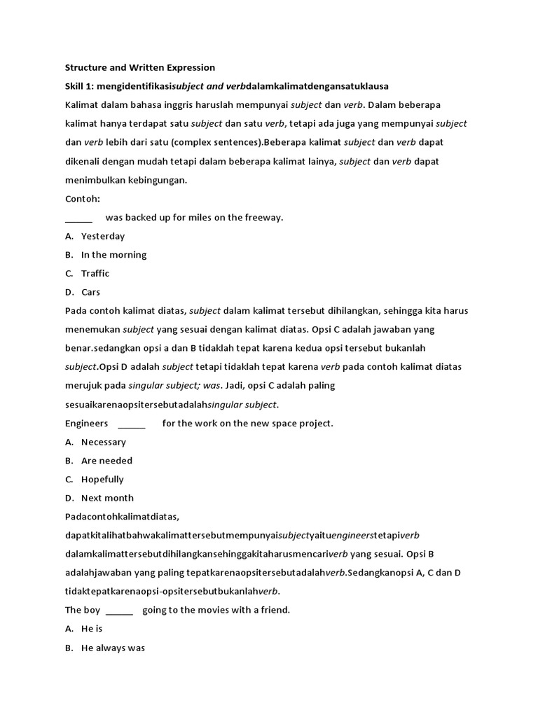 Structure and Written Expression PART 1-5 | PDF | Seni & Disiplin ...