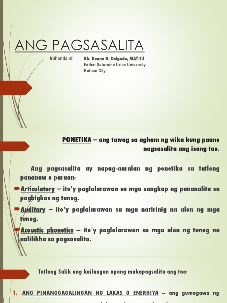 7 ANG PAGSASALITA Midterm Discussions | PDF