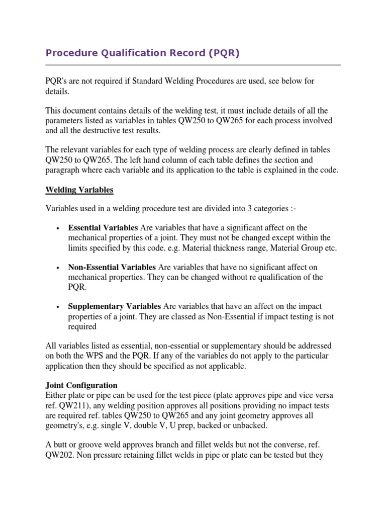 Welding Procedure Qualification Record | PDF | Welding | Construction